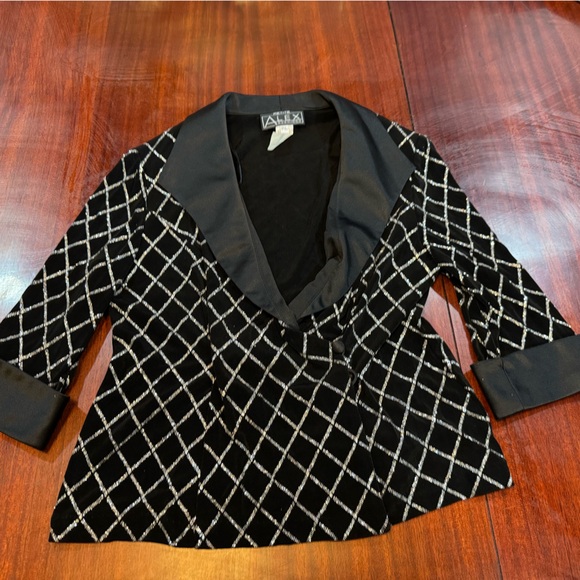 Alex Evenings | Jackets & Coats | Alex Evenings Black And White Diamond ...